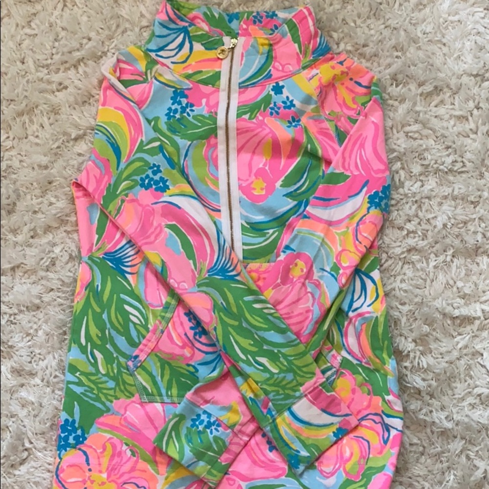 Lilly Pulitzer Light-Weight Quarter Zip - Gem
